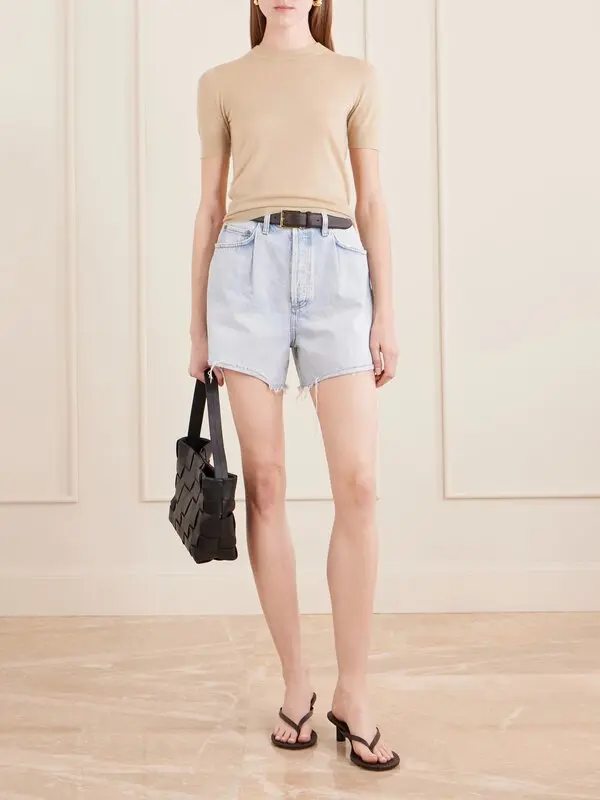 AGOLDE Rhoda Frayed Organic Denim Shorts
