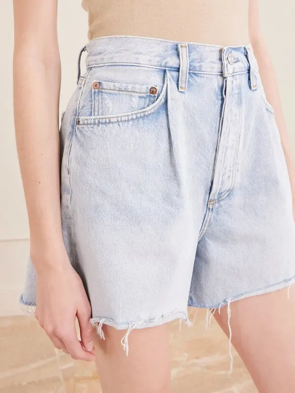 AGOLDE Rhoda Frayed Organic Denim Shorts