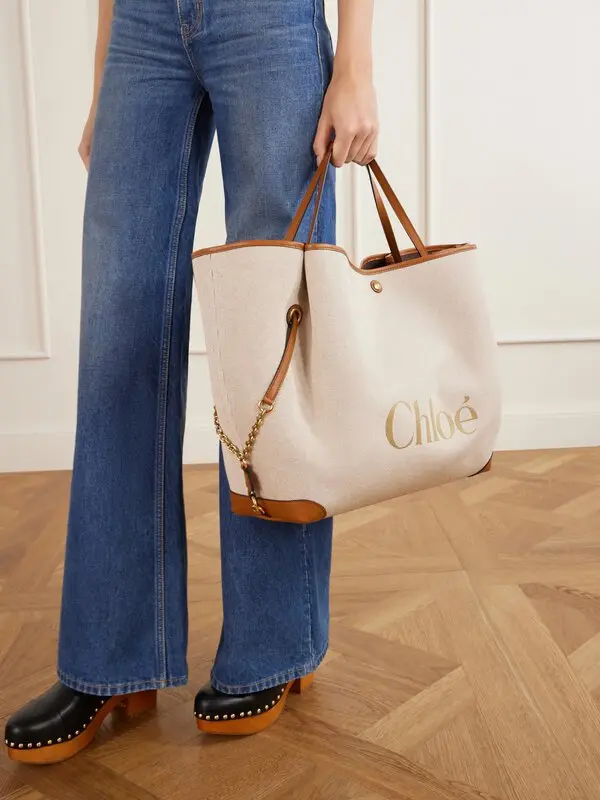 Chloé Canvas And Leather Tote Bag - Neutrals