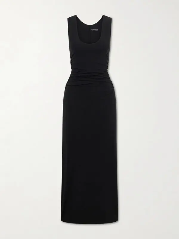 Another Tomorrow Ruched Stretch-jersey Maxi Dress