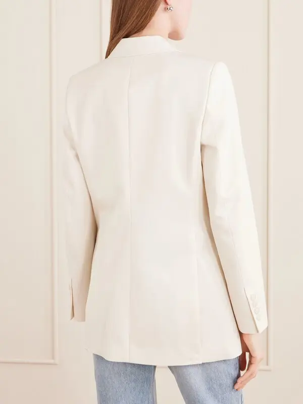 NILI LOTAN Weston Double-breasted Wool-gabardine Blazer