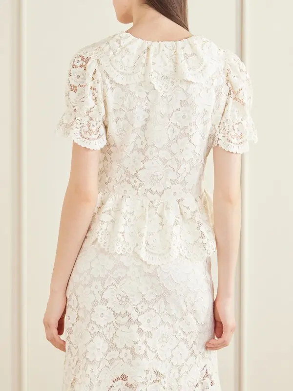 Rixo Dollie Ruffled Lace Blouse