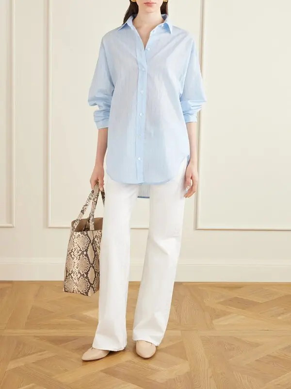 AGOLDE Sona Striped Cotton-blend Shirt