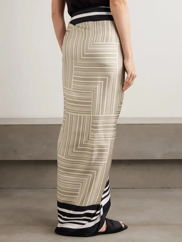 JOSEPH Nixie Striped Silk Satin-twill Pareo