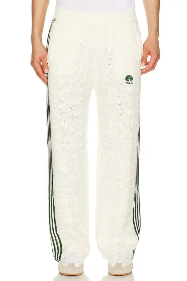 RICE NINE TEN Knitted Training Pants In Black - Off White