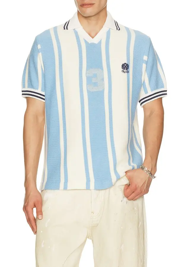 RICE NINE TEN Knitted Soccer Shirt - Light Blue