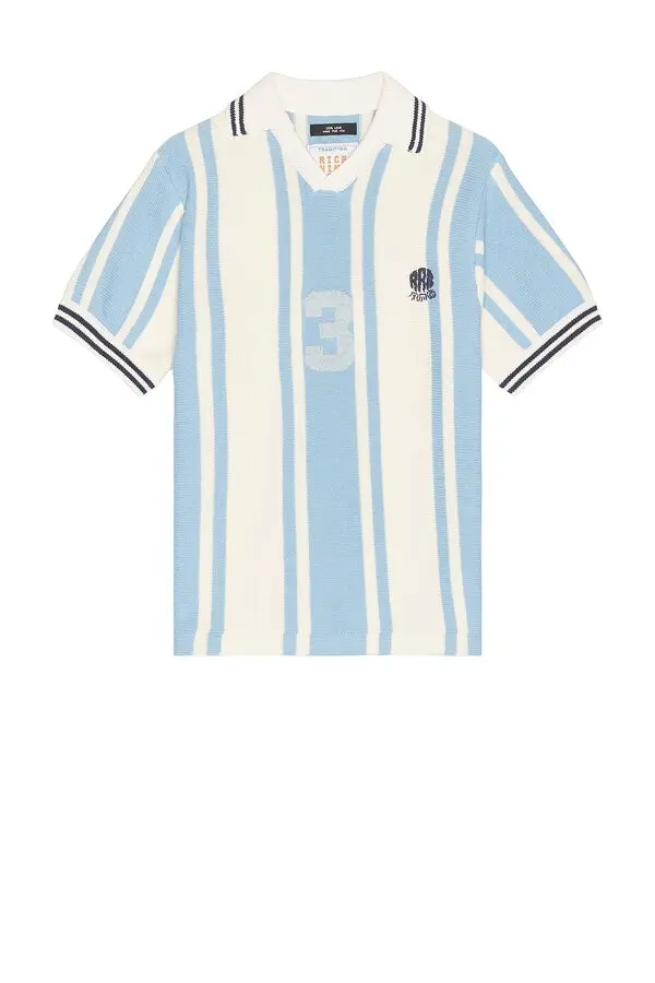 RICE NINE TEN Knitted Soccer Shirt - Light Blue