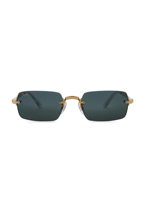 Ray-ban X A$ap Rocky Rb3928 Rectangle Sunglasses - Gold & Dark Green