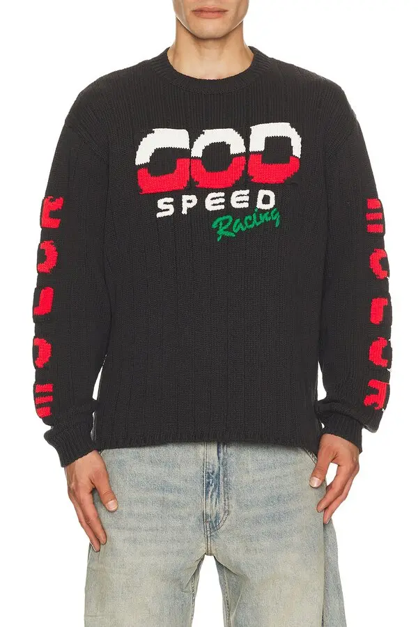 RICE NINE TEN Knitted Racing Sweater