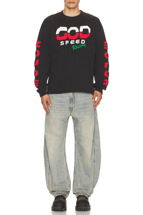 RICE NINE TEN Knitted Racing Sweater