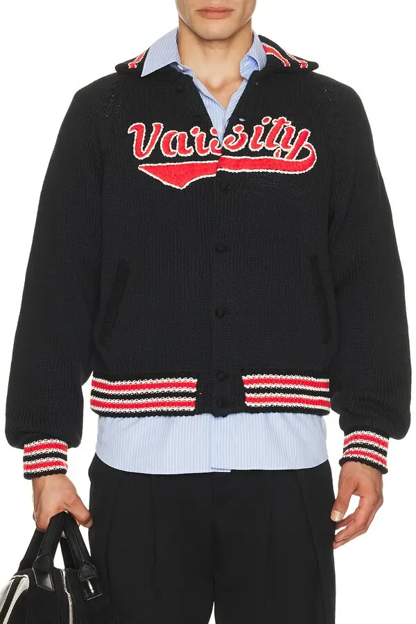 RICE NINE TEN Knitted Varsity Jacket
