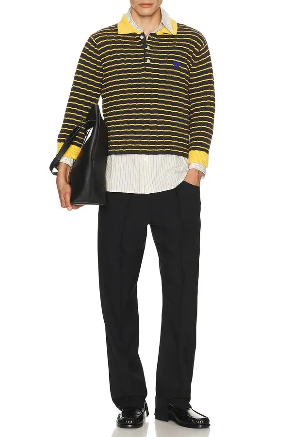 RICE NINE TEN Knitted Cropped Polo Shirt