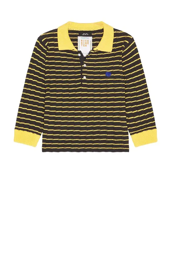 RICE NINE TEN Knitted Cropped Polo Shirt