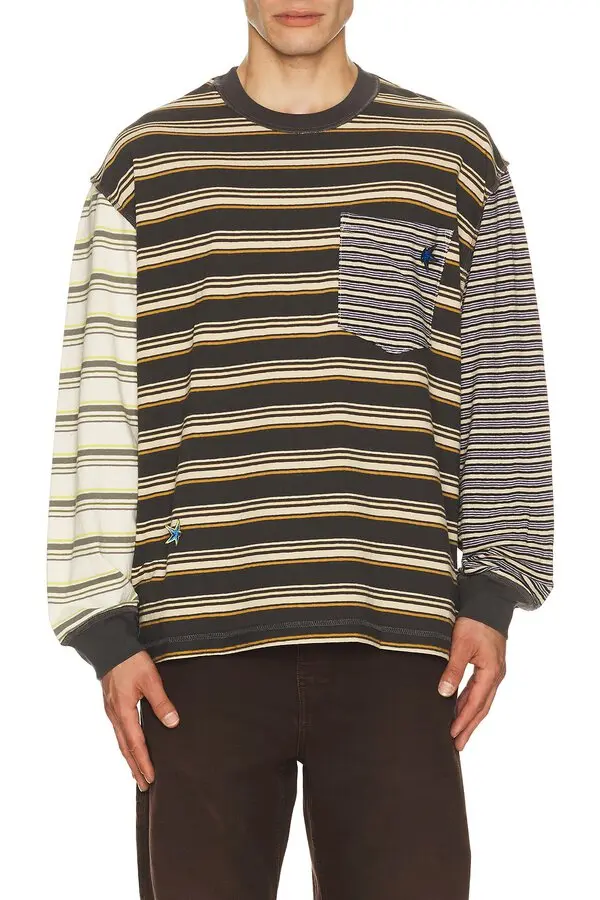 SONG FOR THE MUTE Oversized Crew Neck Pullover In Black - Charcoal