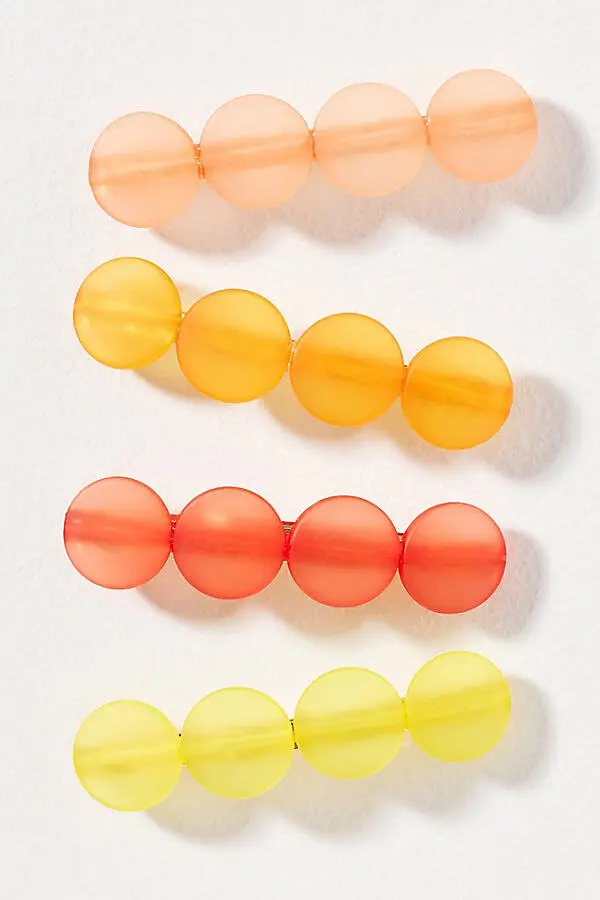 Anthropologie Set Of 4 Bead Barrettes - Citrus