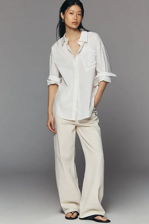English Factory Embellished Cotton Shirt