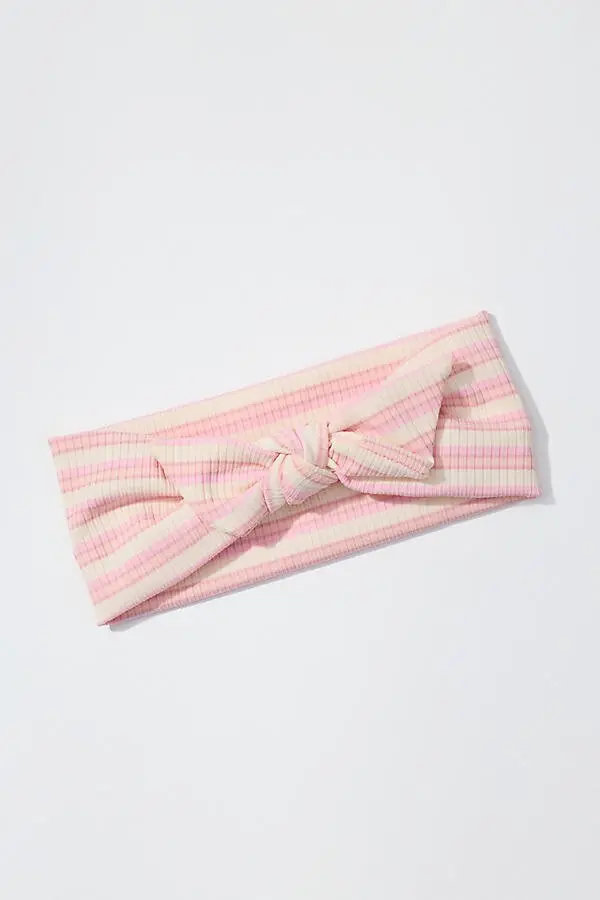 Anthropologie Textural Knot Fabric Headband - Pink Pattern