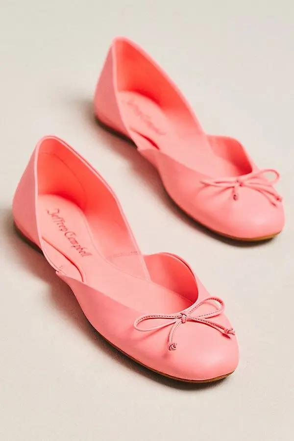 Jeffrey Campbell Perky Ballet Flats With Bow Detailing - Pink Neon
