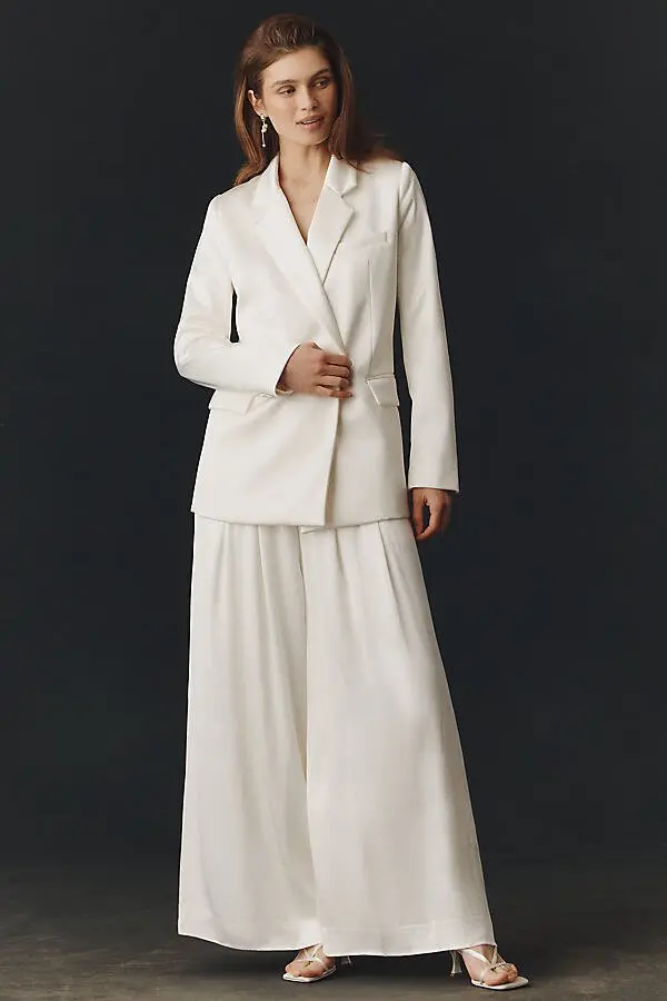 Bhldn Satin Oversized Blazer Jacket