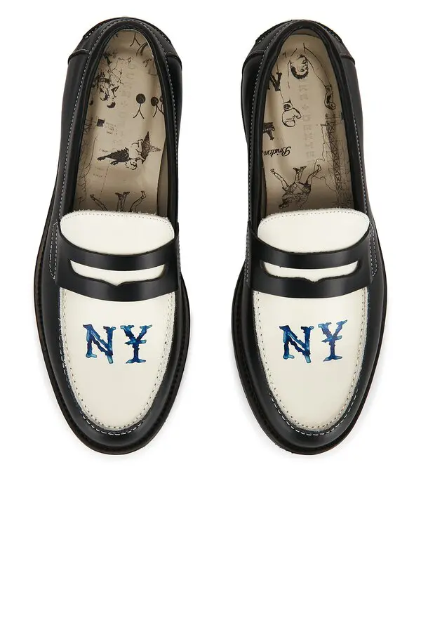 DUKE + DEXTER Wilde Ny Penny Loafers - Black & White