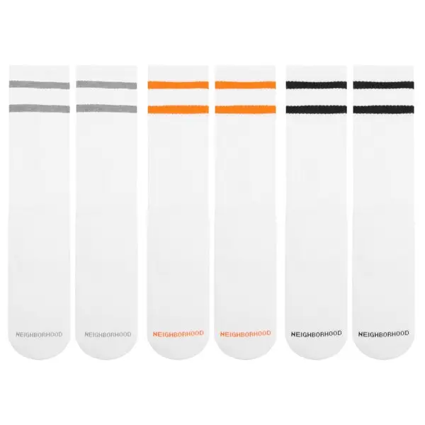 NEIGHBORHOOD Classic 3-pack Crew Socks - White