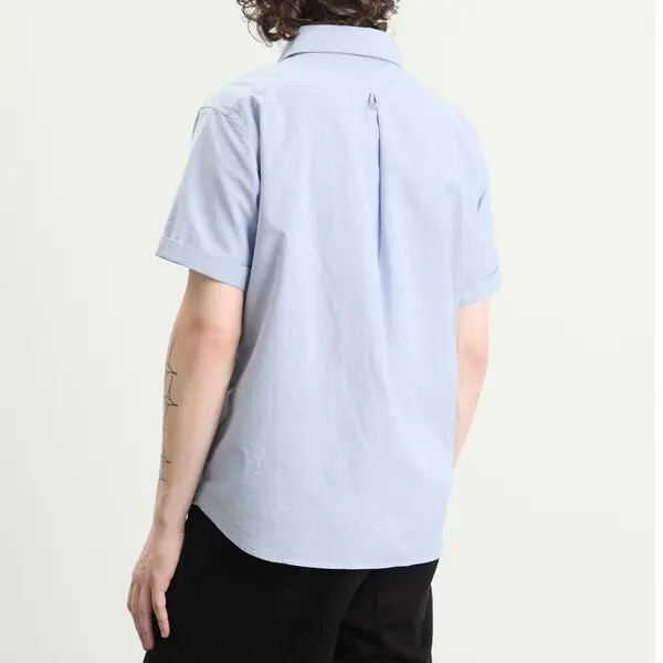 DANTON Round Collar Pull Over Shirt - Blue