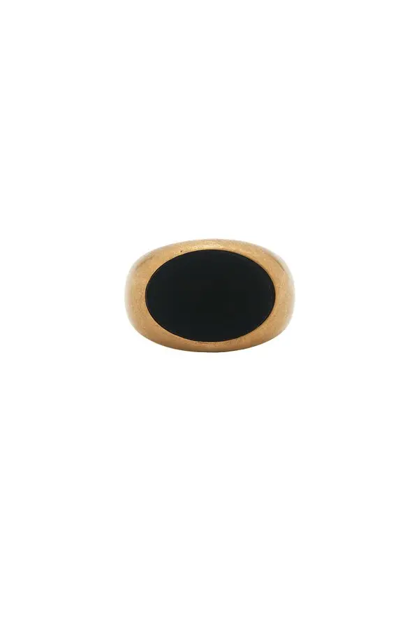 Dries Van Noten Ring In Metallic Gold - Black