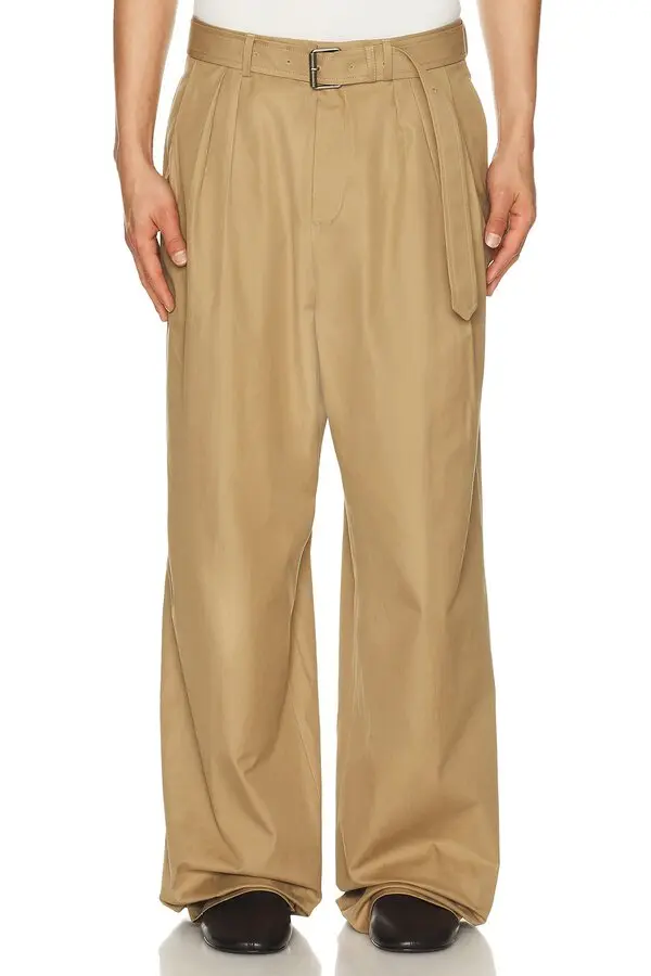 Dries Van Noten Wide Leg Belted Trousers