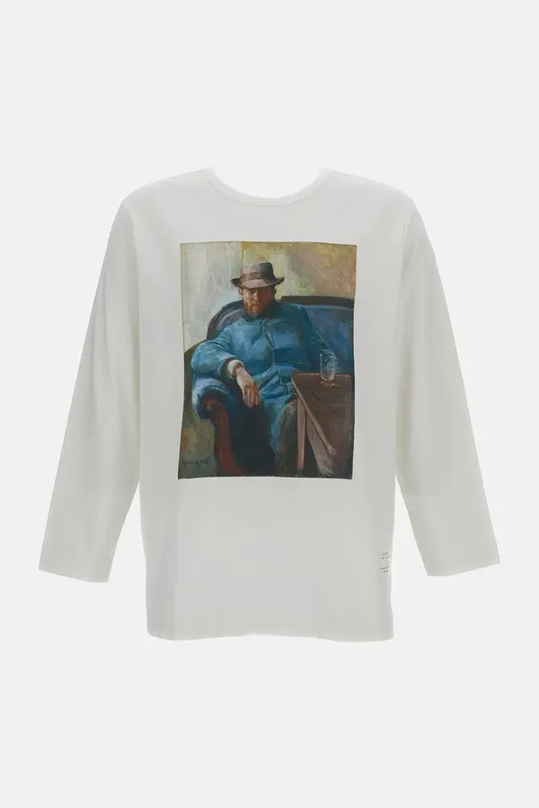 Junya Watanabe T-shirt Maniche Lunghe Con Stampa - White
