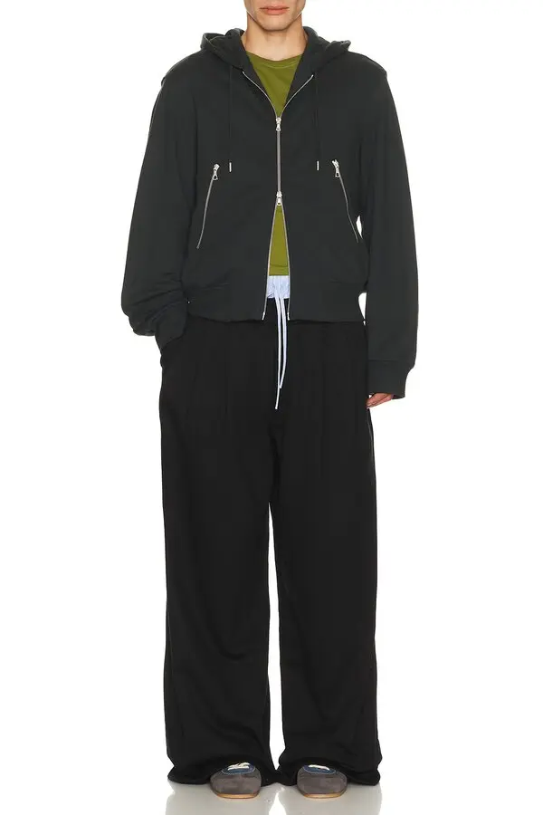 Dries Van Noten Charcoal Cotton Zip-up Hoodie - Anthracite