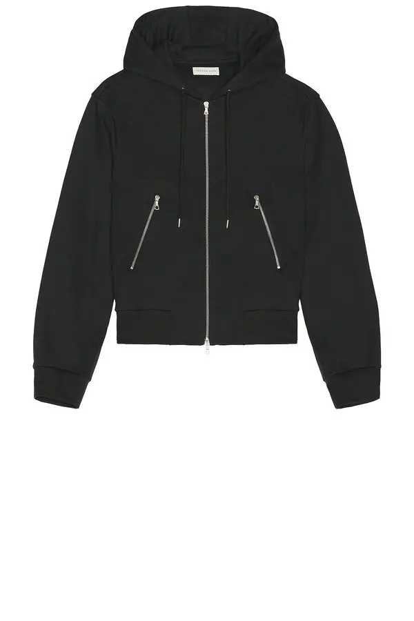 Dries Van Noten Charcoal Cotton Zip-up Hoodie - Anthracite
