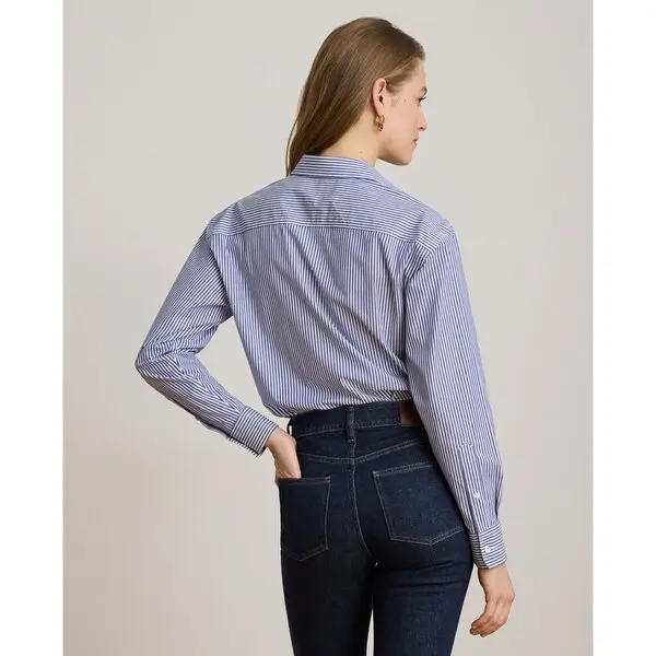 Ralph Lauren Relaxed Fit Striped Stretch Cotton Shirt - Blue/white