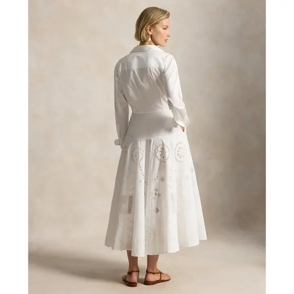 Ralph Lauren Cotton Shirtdress With Eyelet Detailing