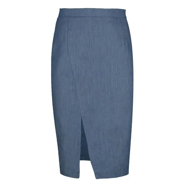 CONQUISTA Denim Style Pencil Skirt - Blue