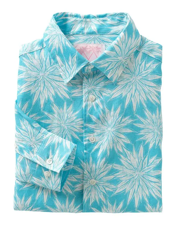 PINK HOUSE Linen Shirt Agave Turquoise