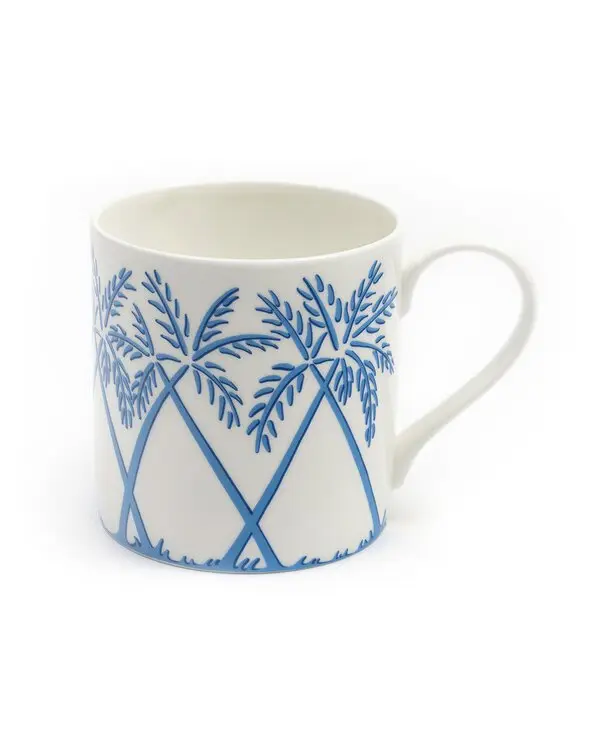 PINK HOUSE Fine Bone China Mug Palms - Blue