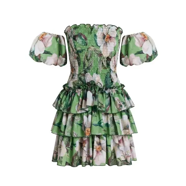 NUR KARAATA Riviera Ruffle Mini Dress