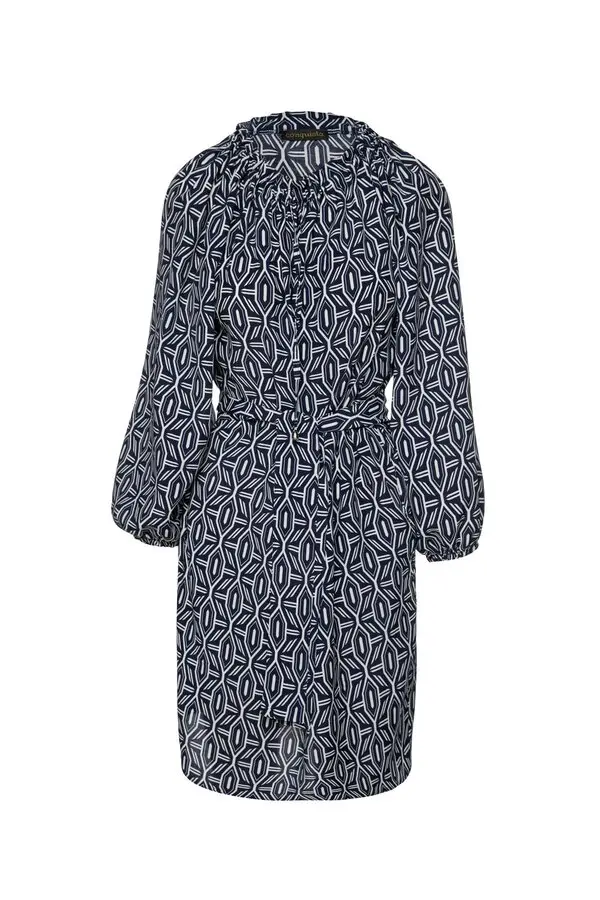 CONQUISTA Belted Printed Viscose Dress