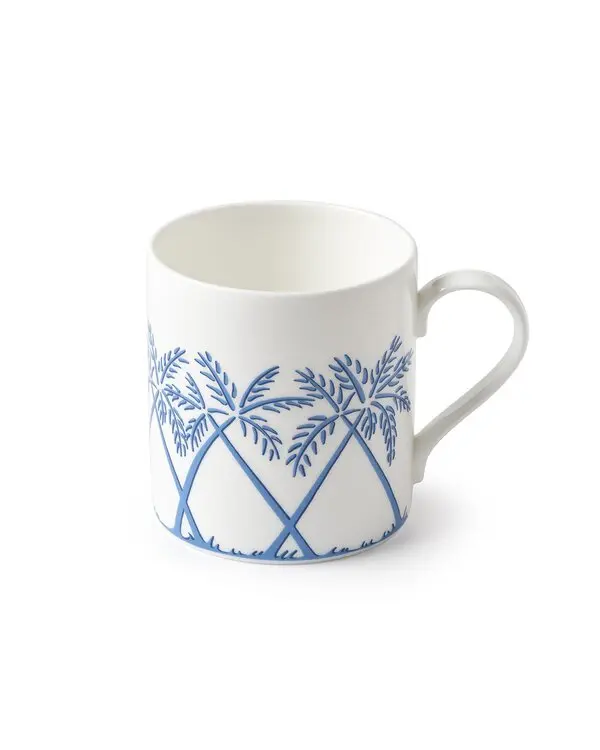 PINK HOUSE Fine Bone China Small Mug Palms - Blue