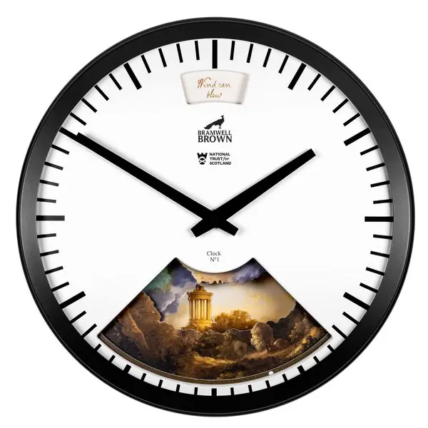 BRAMWELL BROWN CLOCKS Caledonian Heritage Weather Art Clock Robert Burns Edition - Black