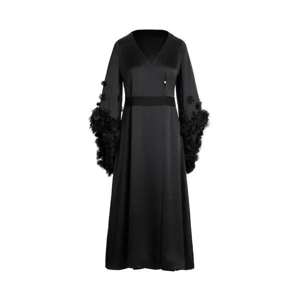 SCARLETT GASQUE Floral Affair Robe - Black