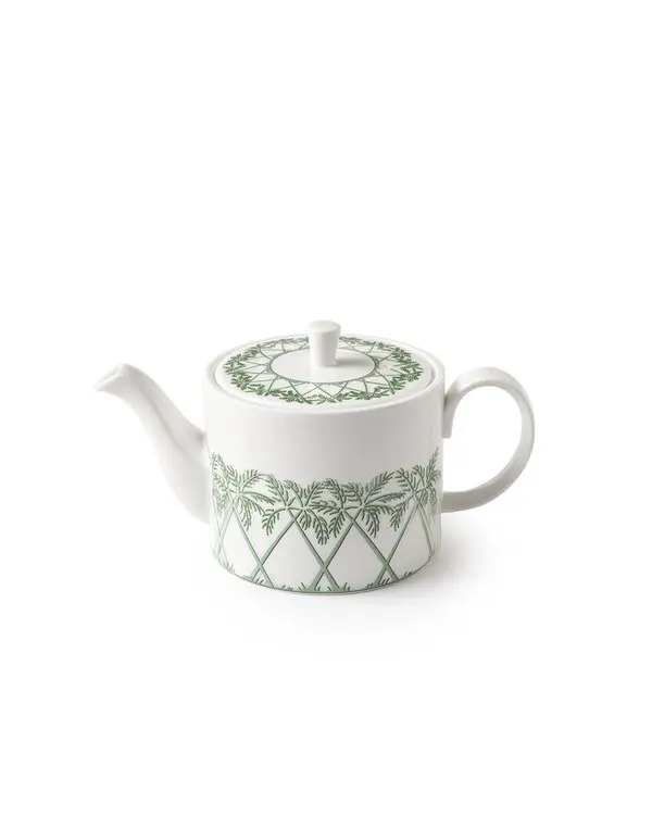 PINK HOUSE Fine Bone China Small Teapot Palms - Green