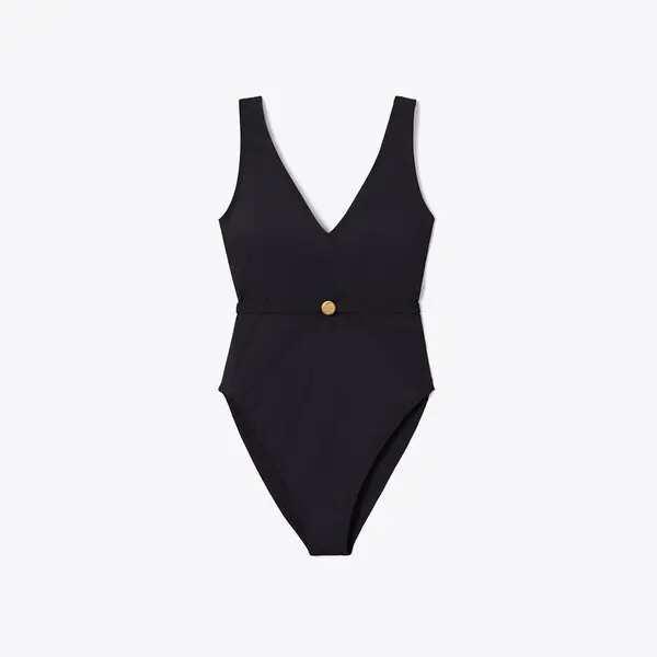 Tory Burch Belted Swimsuit - Black