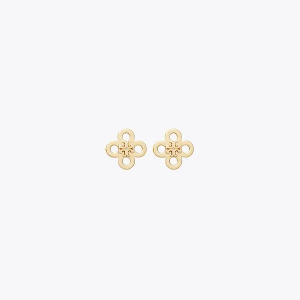 Tory Burch Forget Me Not Clover Stud Earrings - Tory Gold