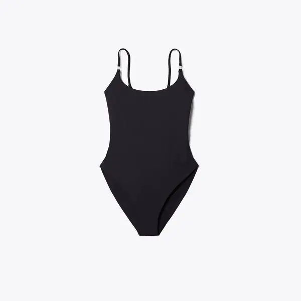 Tory Burch One-piece Swimsuit With Adjustable Straps - Black