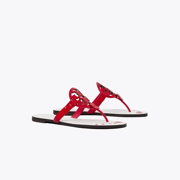 Tory Burch Miller Patent Leather Sandals - Blaze Red