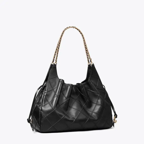 Tory Burch Fleming Leather Tote - Black