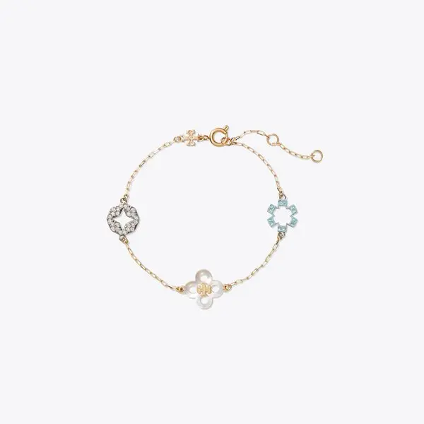 Tory Burch Forget Me Not Delicate Pavé Bracelet - Tory Gold/multi