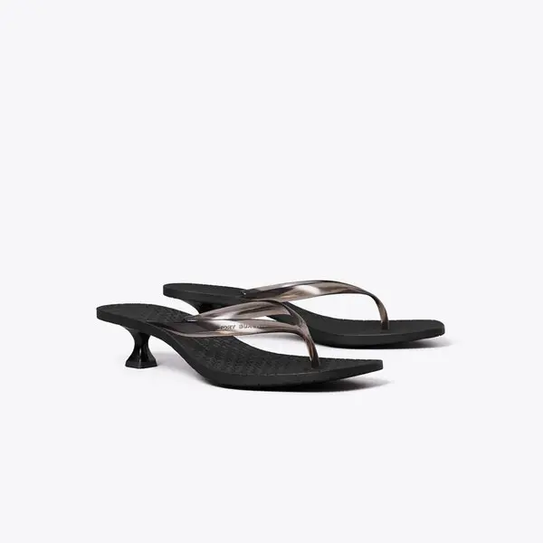 Tory Burch Jelly Heel Flip-flops - Black/black