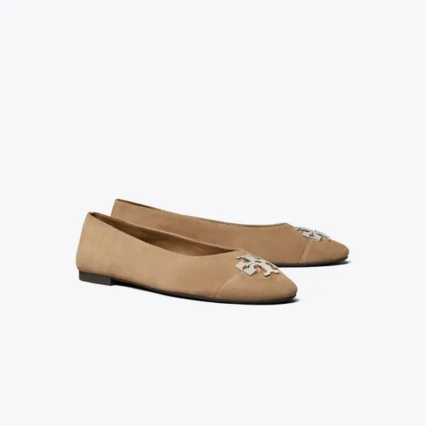 Tory Burch Charlie Ballet Flat - River Rock/river Rock/silver